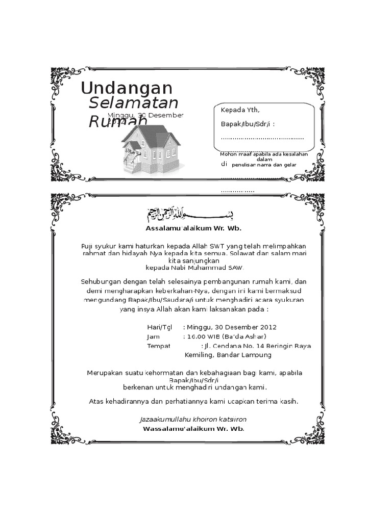 Undangan Rumah | PDF