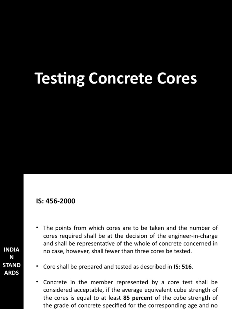 Concrete Core Testing Procedures | PDF | Concrete | Reinforced Concrete