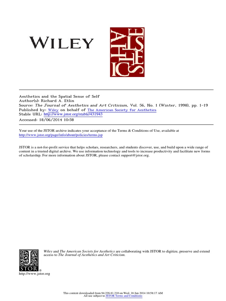 Etlin 1998 | PDF | Experience | Aesthetics