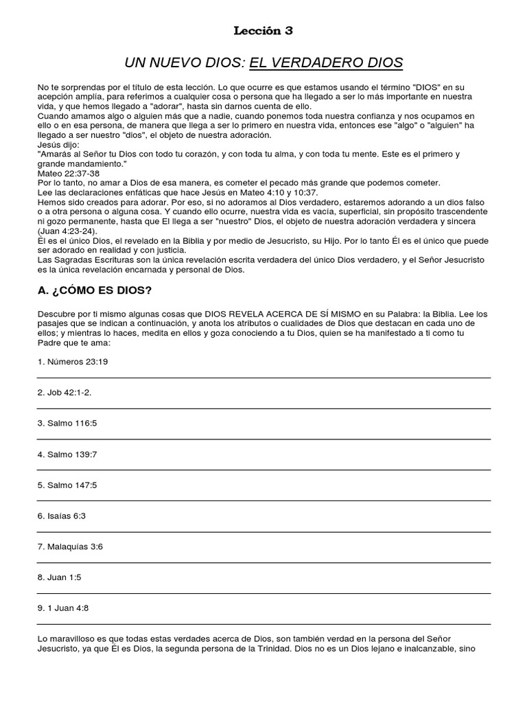 Lección 3 | PDF | Dios | Amor