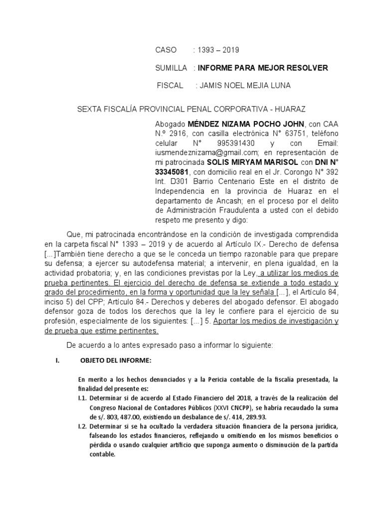 Escrito - 07 - Informe Mejor Resolver | Descargar gratis PDF ...