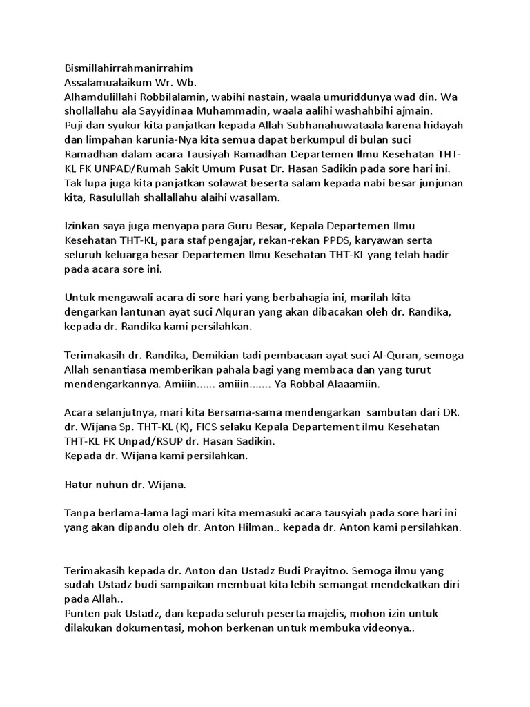 TEKS MC TAUSIYAH RAMADHAN-edt AK | PDF