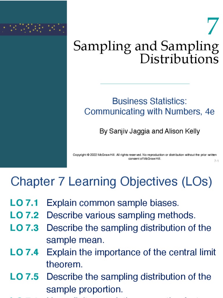 Sampling and Sampling Distributions: Business Statistics: Communicating With Numbers, 4e | PDF ...