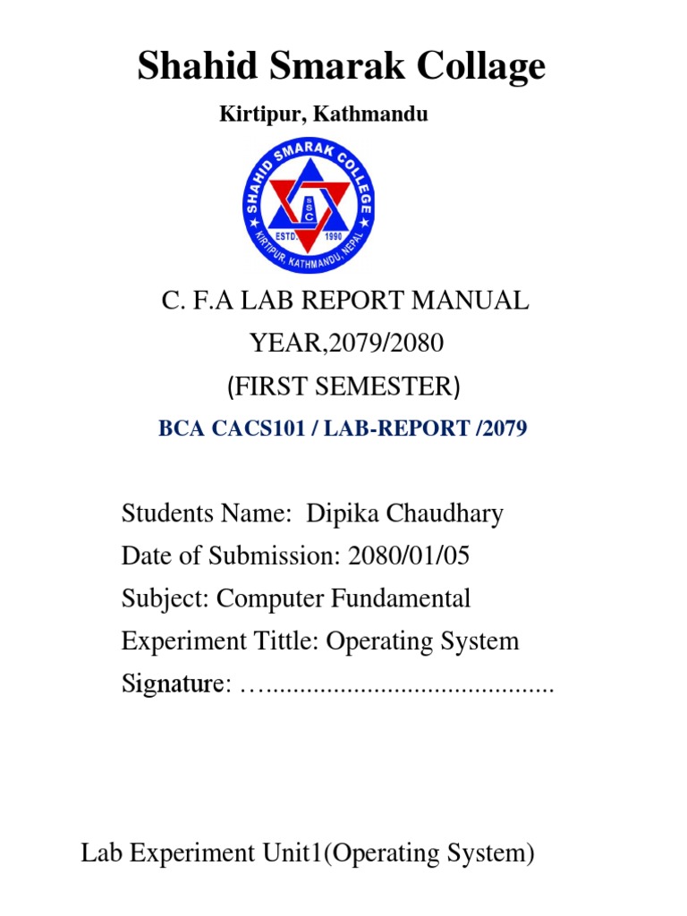 Shahid Smarak Collage: Kirtipur, Kathmandu | Download Free PDF | Computer File | Operating System