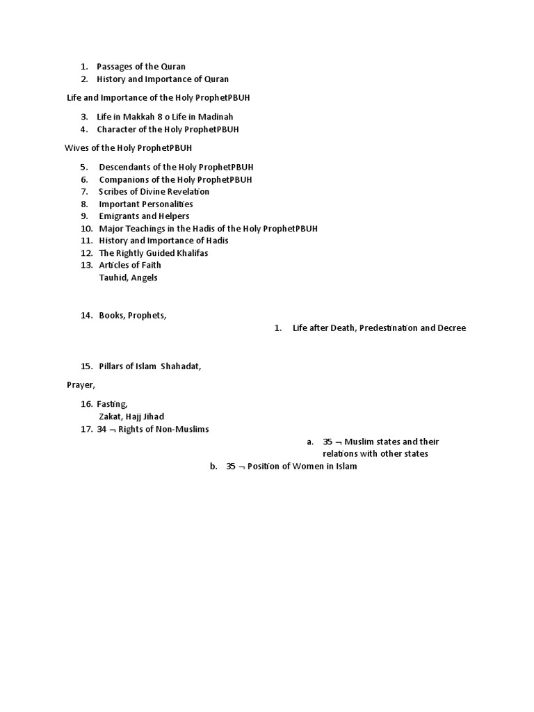 An Overview of Key Islamic Beliefs, Practices, and Historical Figures ...