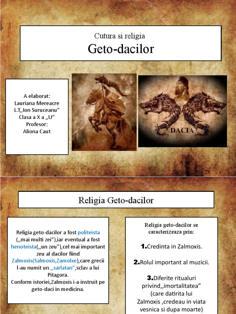 Istorie Proiect ,,cultura Si Religia Geto-Dacilor) | PDF
