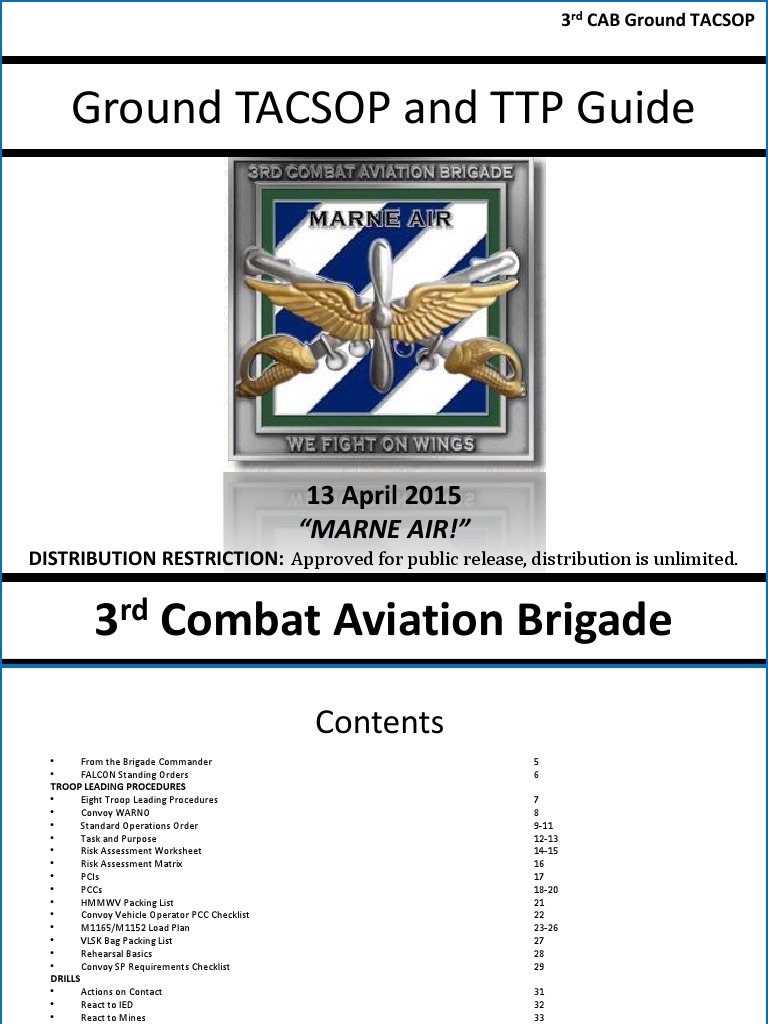 3CAB Ground TACSOP 13APR15 | PDF | Land Mine | Reconnaissance