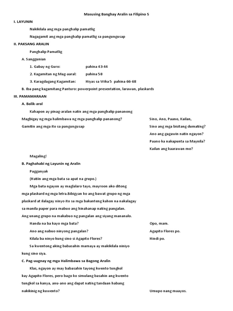 DLP - Filipino 5 | PDF