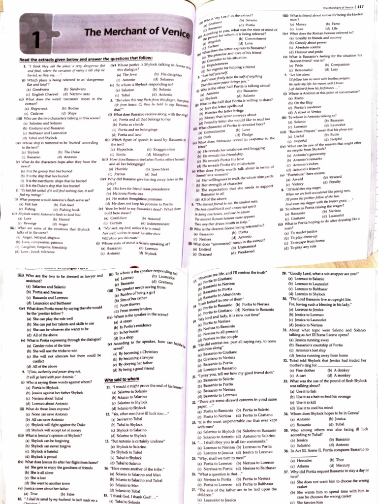 The MOV Practice Paper | PDF | The Merchant Of Venice | English ...