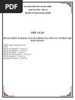 NHÓM 1- PHÂN TÍCH BCTC CÔNG TY CỔ PHẦN TẬP ĐOÀN MASAN | PDF