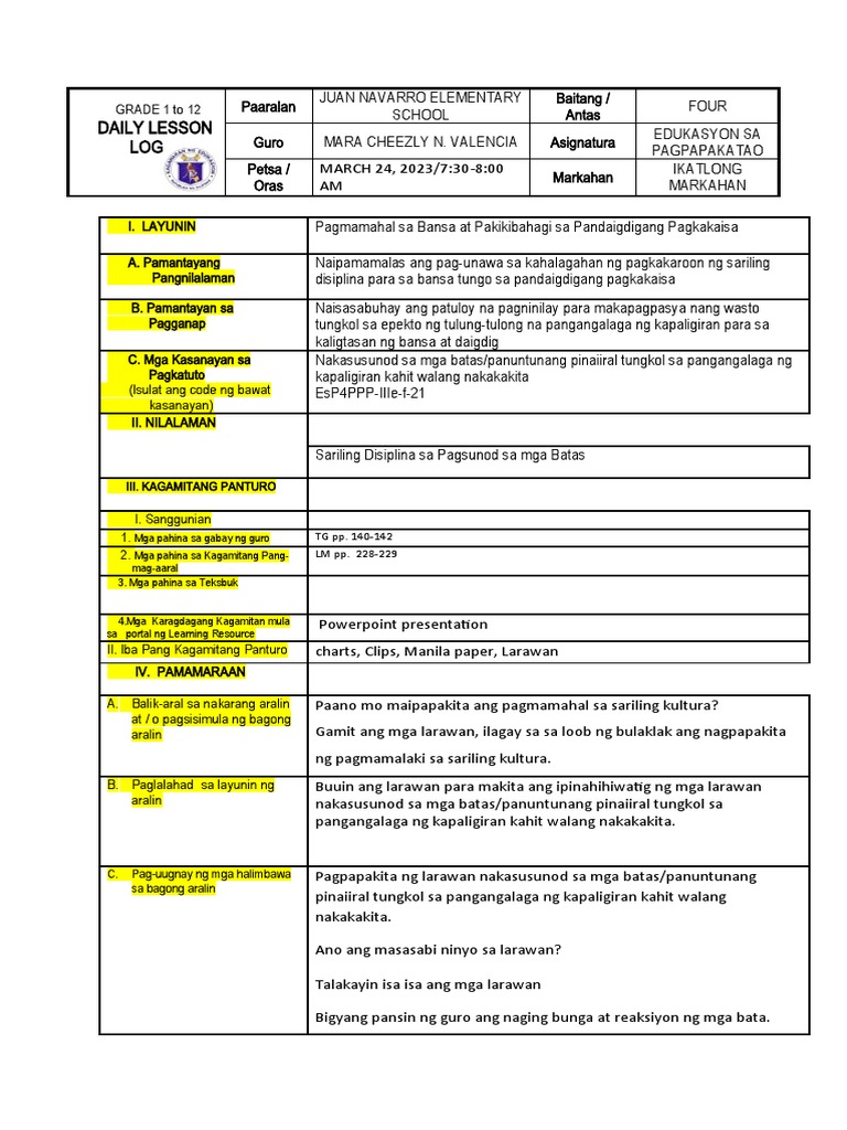 Lessonplan EPP4 | PDF