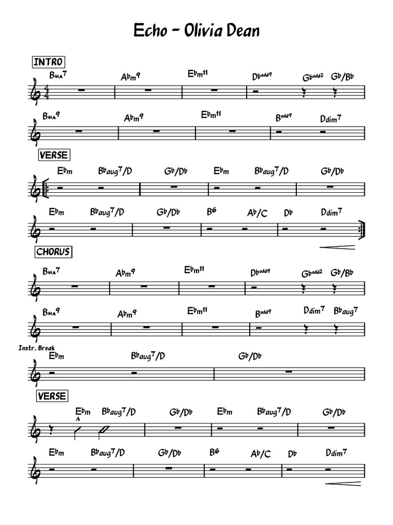 Lead Sheet Echo Olivia Dean | PDF