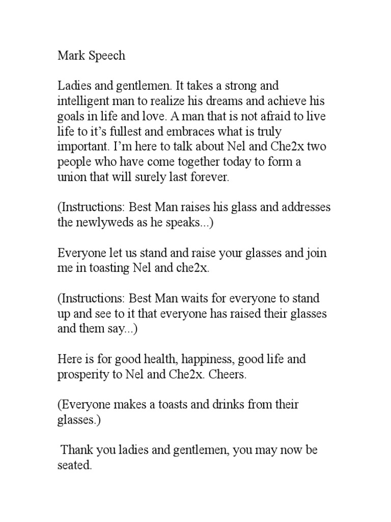 Wine Toasting by Best Man | PDF | Self-Improvement | Lifestyle