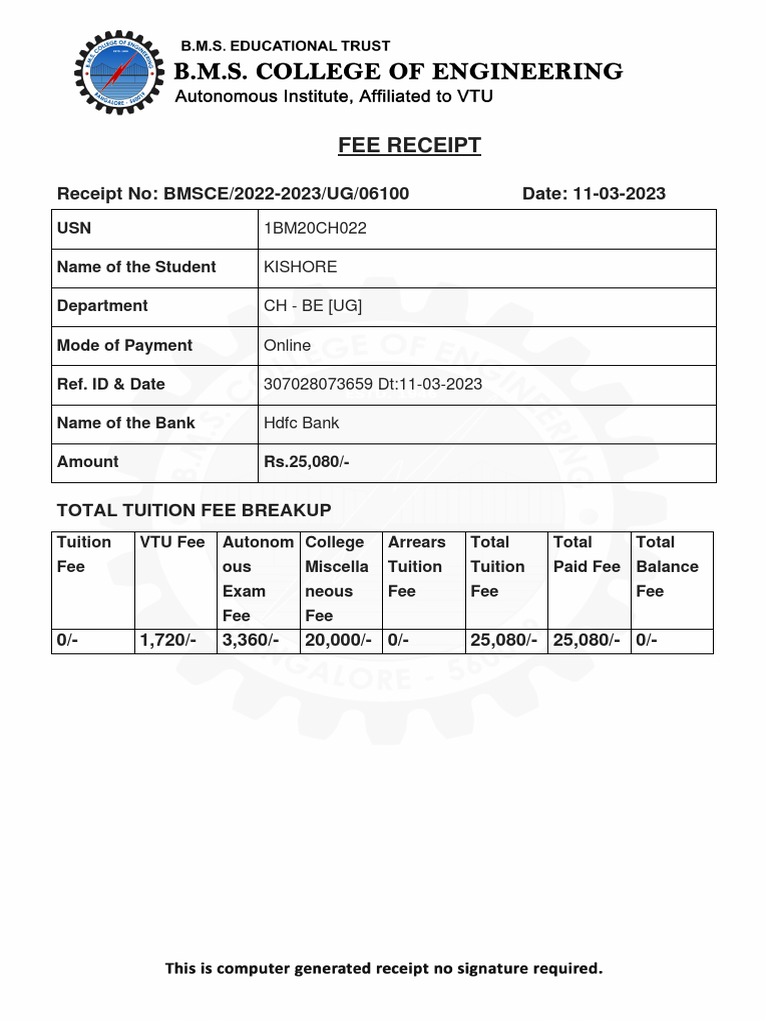 Bmsce 2022-2023 Ug 06100 | PDF