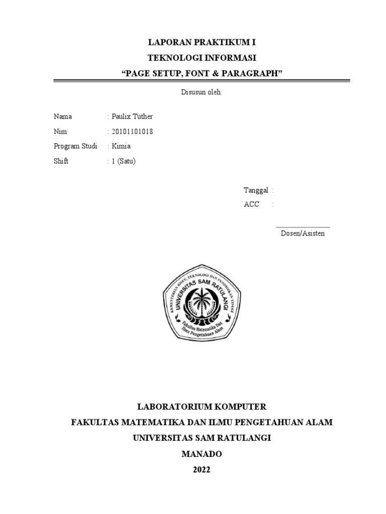 Laporan Praktikum I | PDF