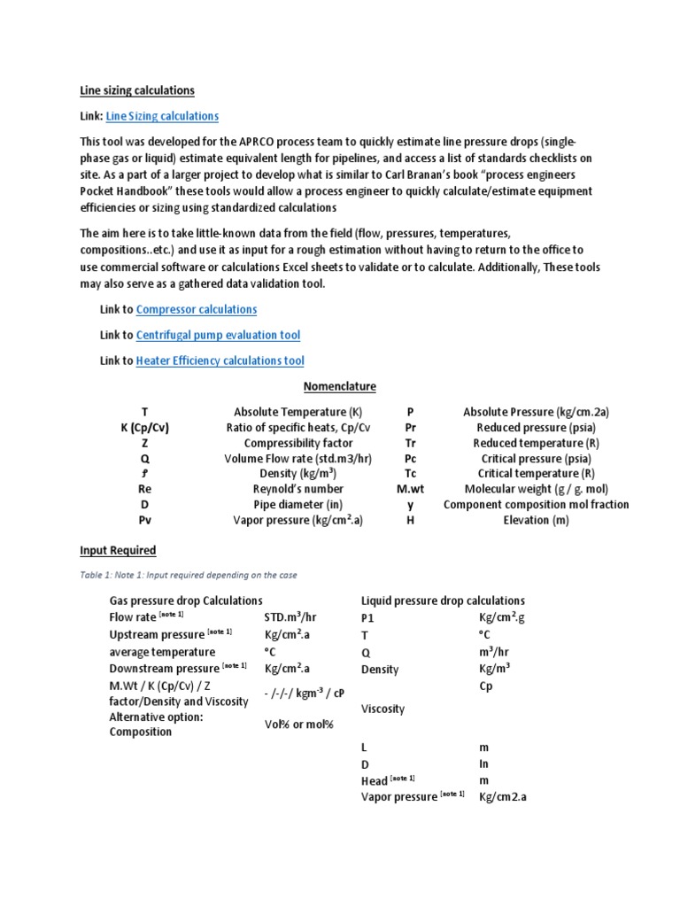 Basic Calculations For Line Pressure Drop | PDF | Fluid Dynamics ...