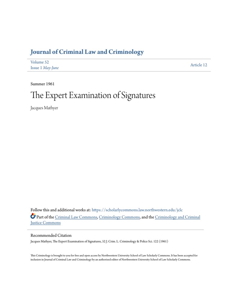 Signature Examination Techniques | PDF | Signature | Forgery