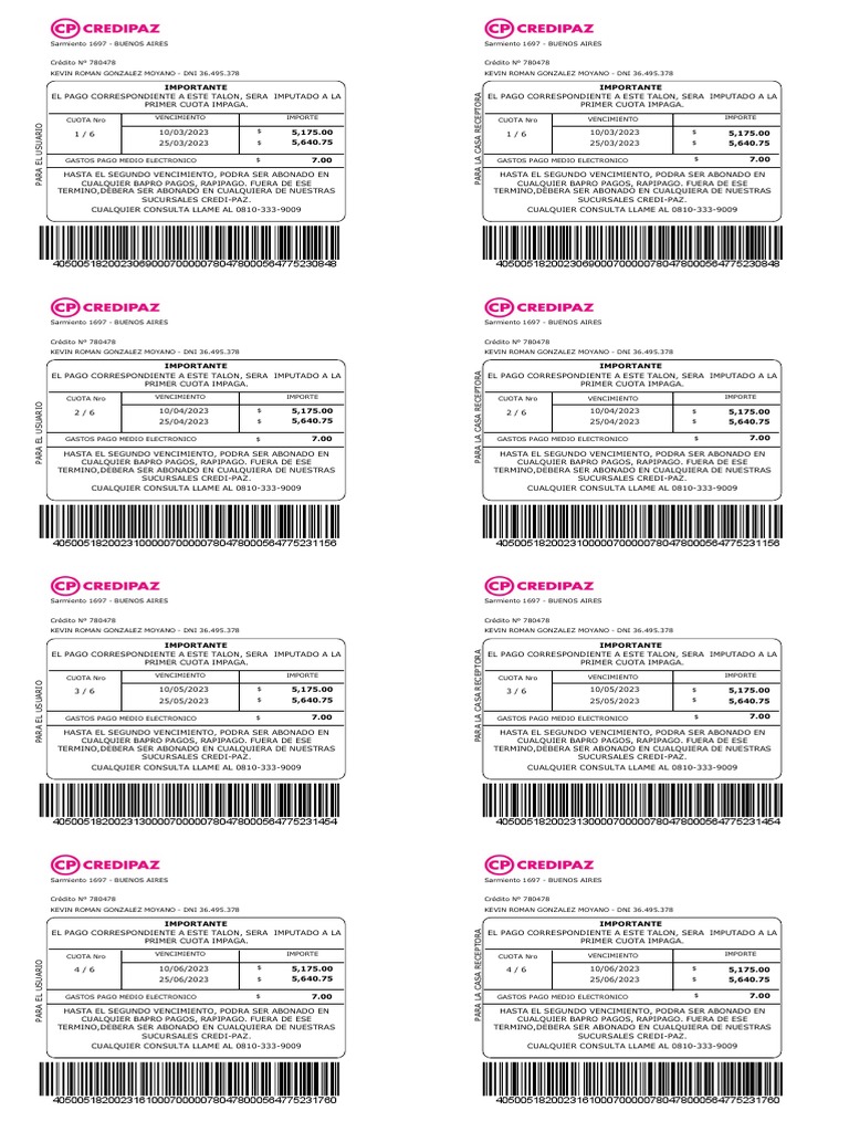 Formulario de Chequera | PDF