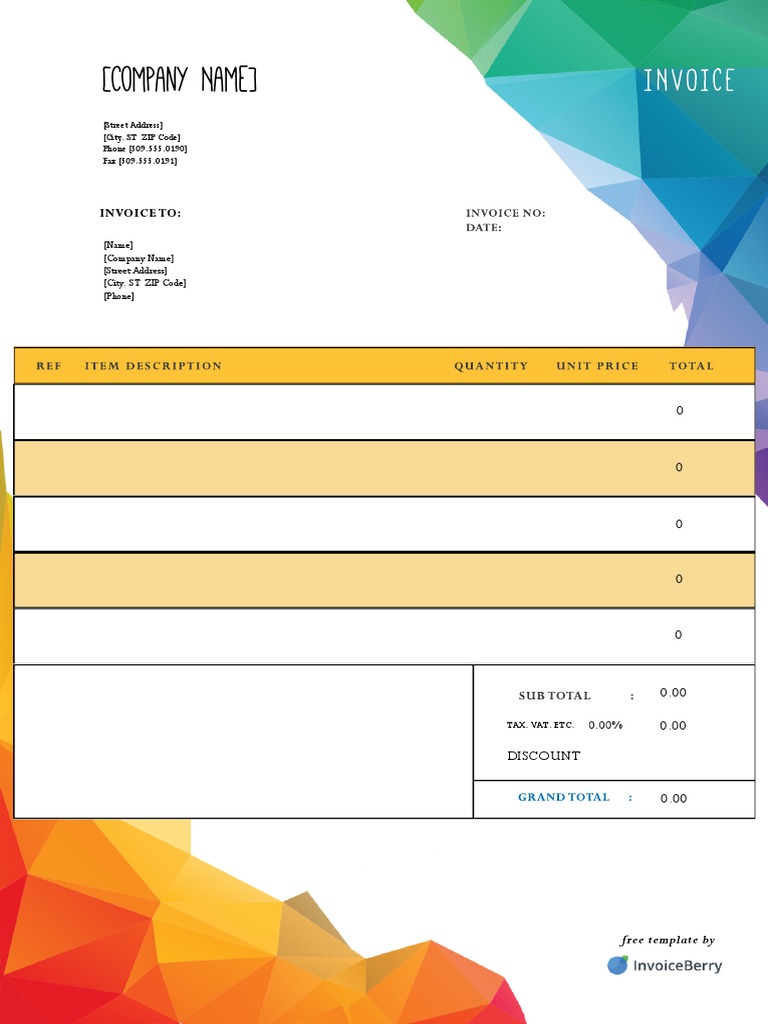 Invoiceberry Invoice Template 3 | PDF