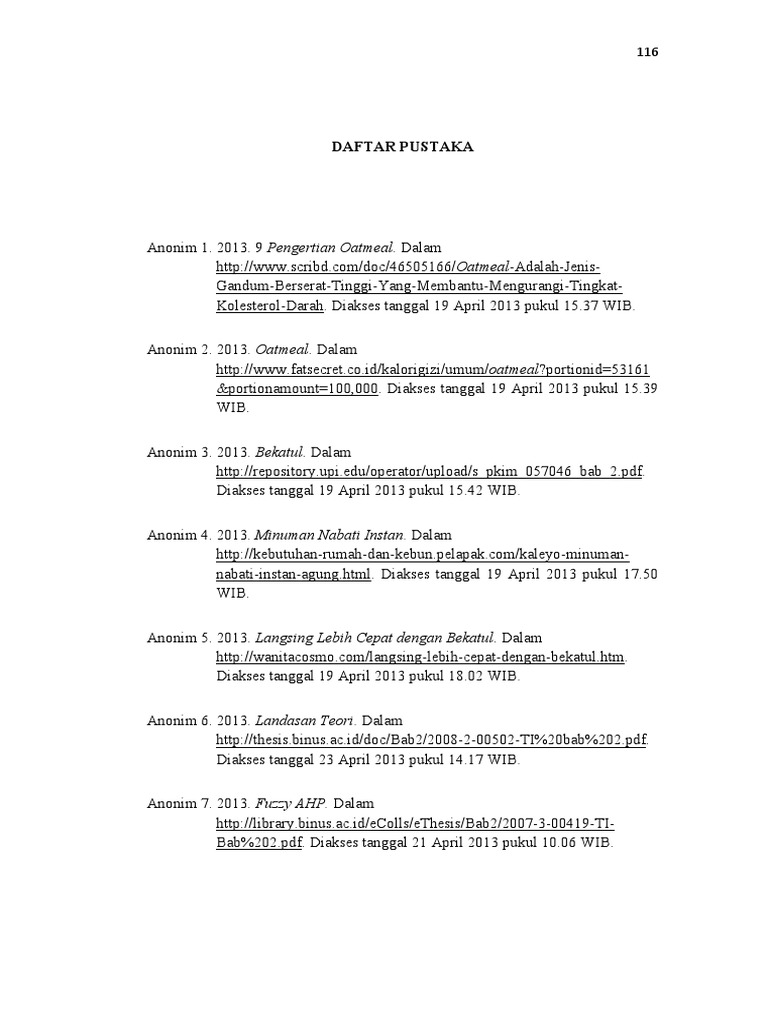 Daftar Pustaka Anonim Bekatul Dalam | PDF | Kesehatan Holistik