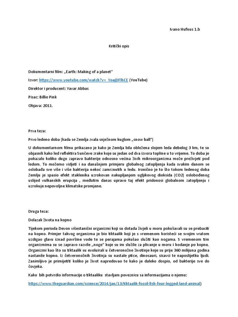 Kritički Opis Geo | PDF