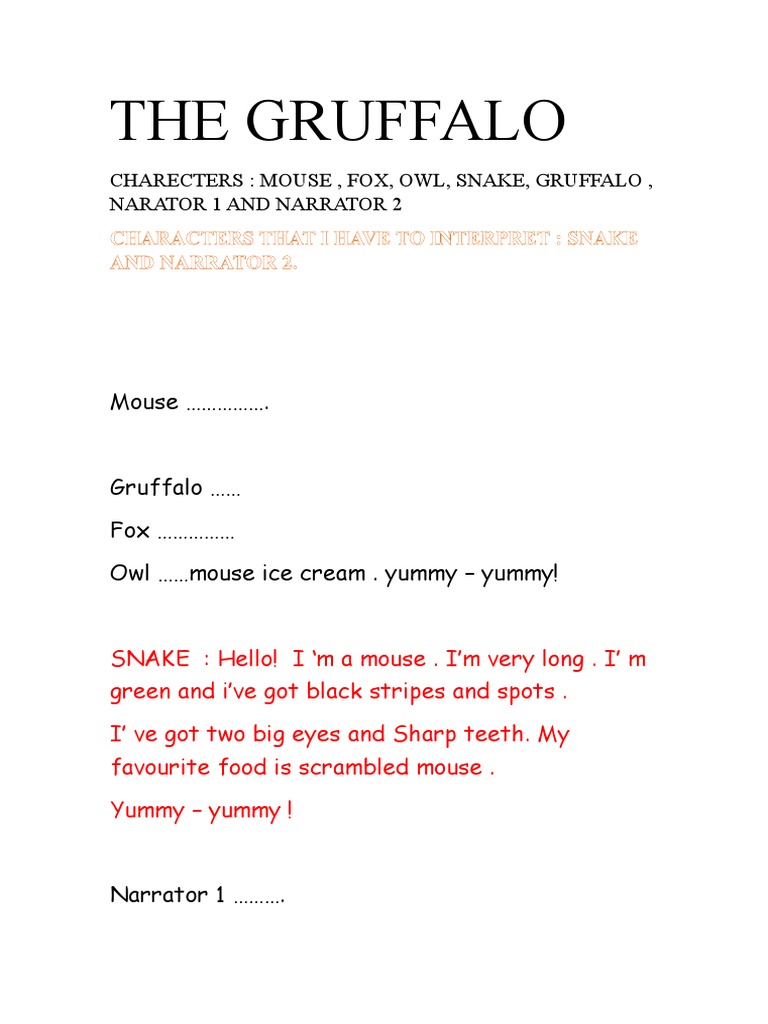 The Gruffalo: Mouse | PDF