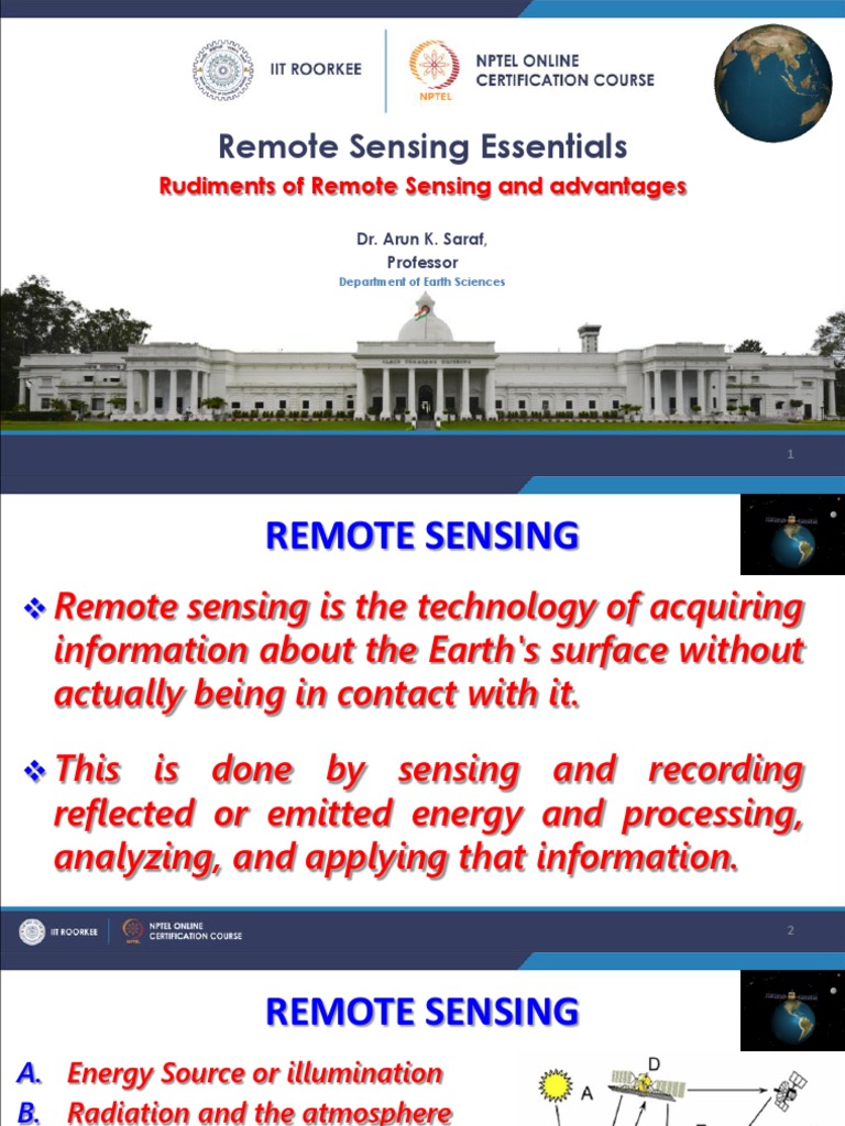 Week-1 Module-1 Rudiments of Remote Sensing and Advantages | PDF ...