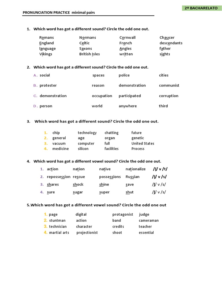Pronunciation Practice: Minimal Pairs | PDF | Linguistics