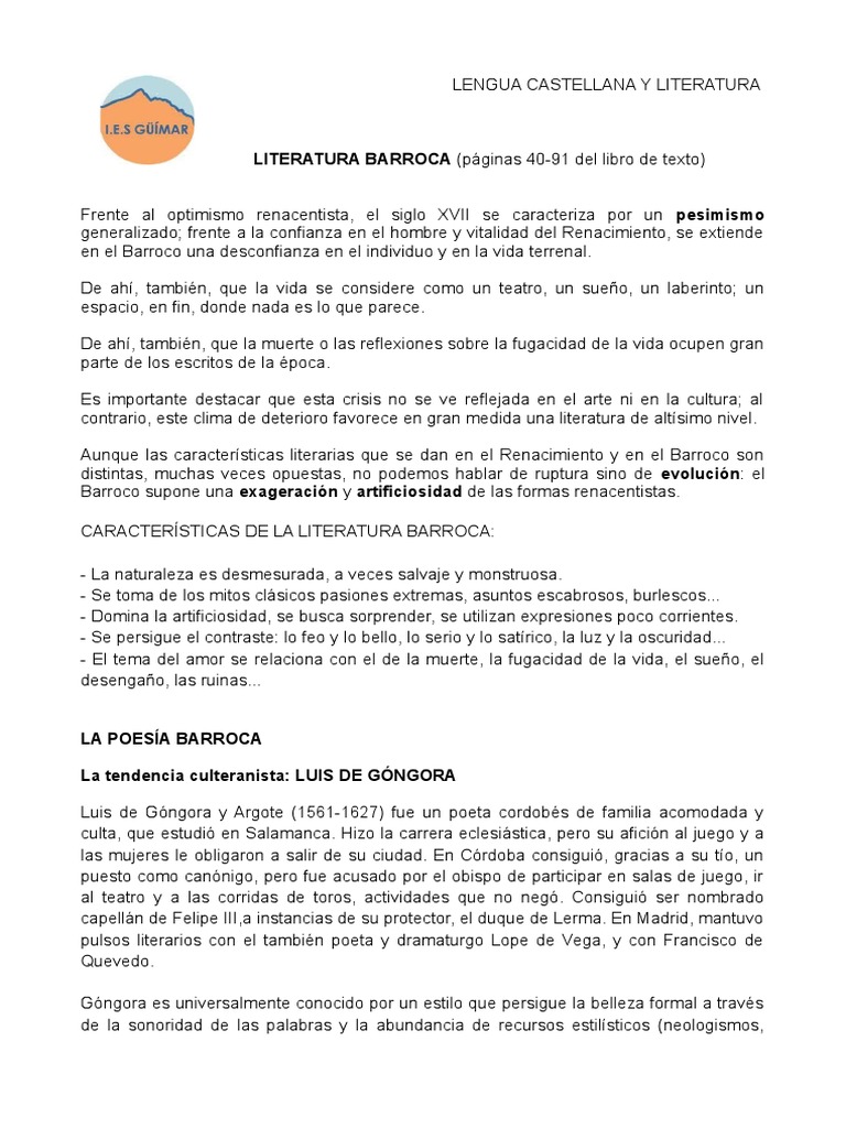 Literatura Barroca | PDF | Barroco