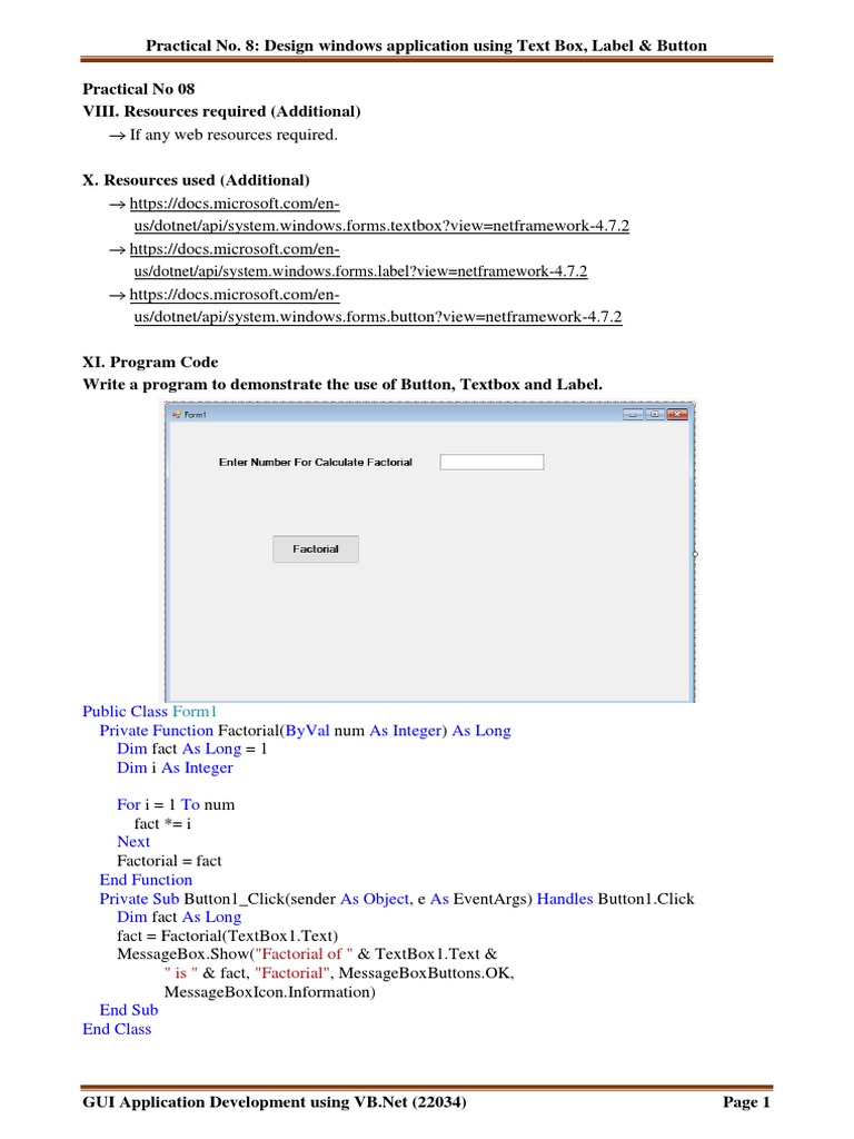 Practical-No 08 | PDF | Button (Computing) | Graphical User Interfaces