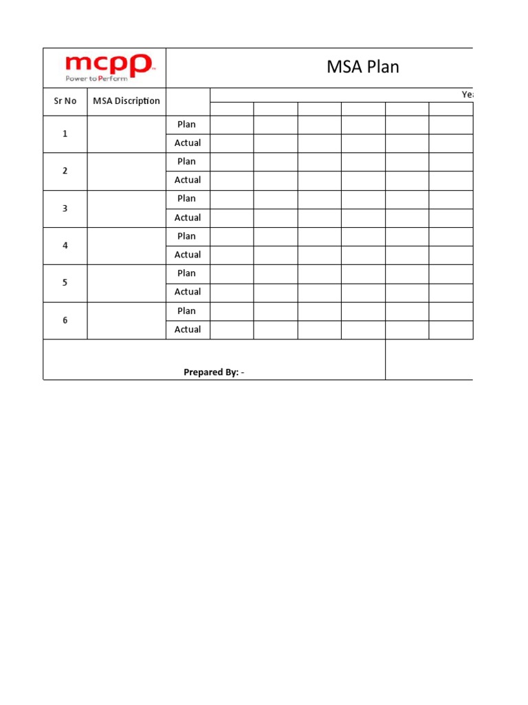 F-QC-02 MSA Plan | PDF