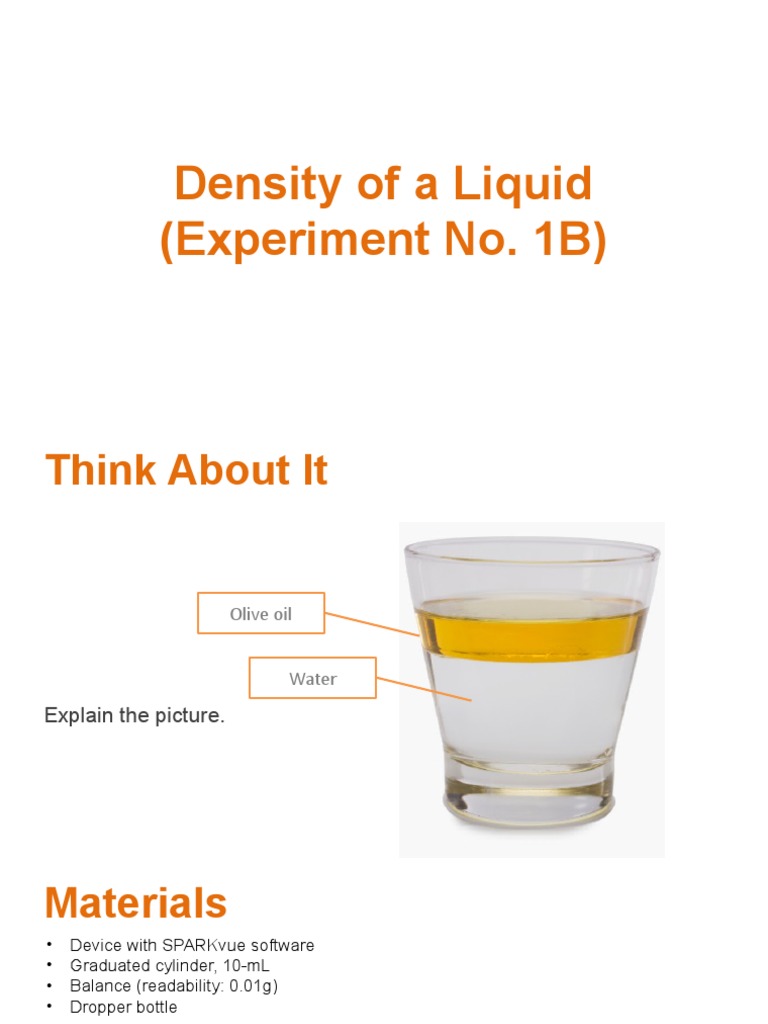 EXPT #01B - DENSITY OF A LIQUID (Lab Intro) | PDF | Teaching Methods ...