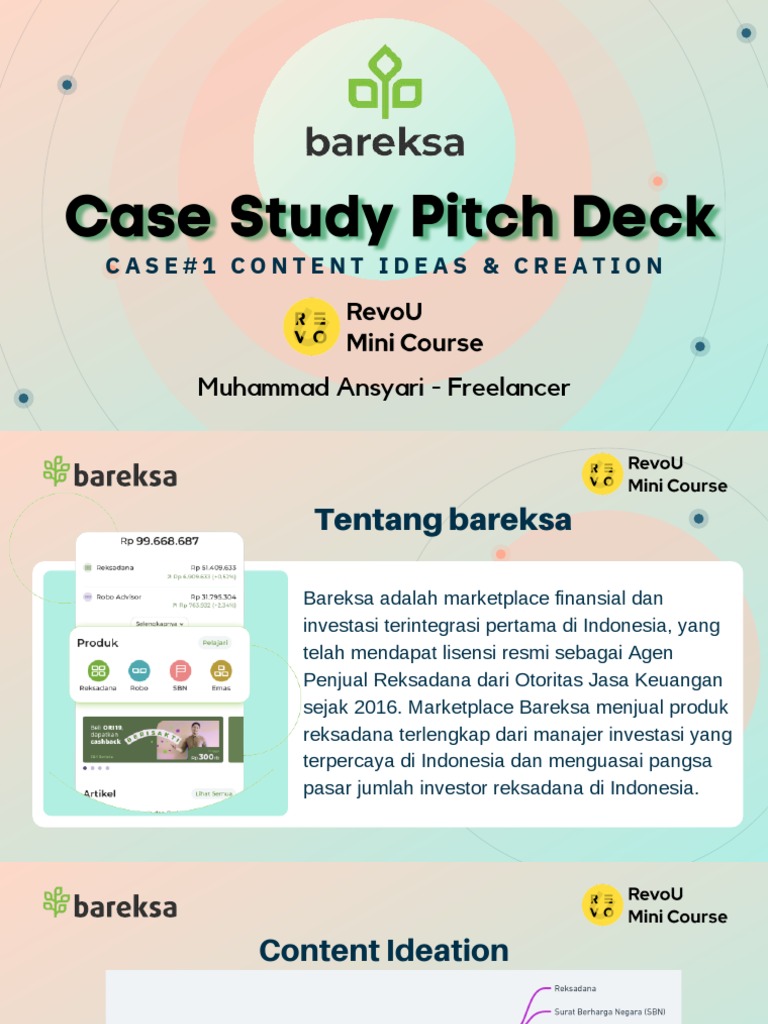 Case Study RevoU Content Idea Deck Presentation - Muhammad Ansyari - 2 | PDF