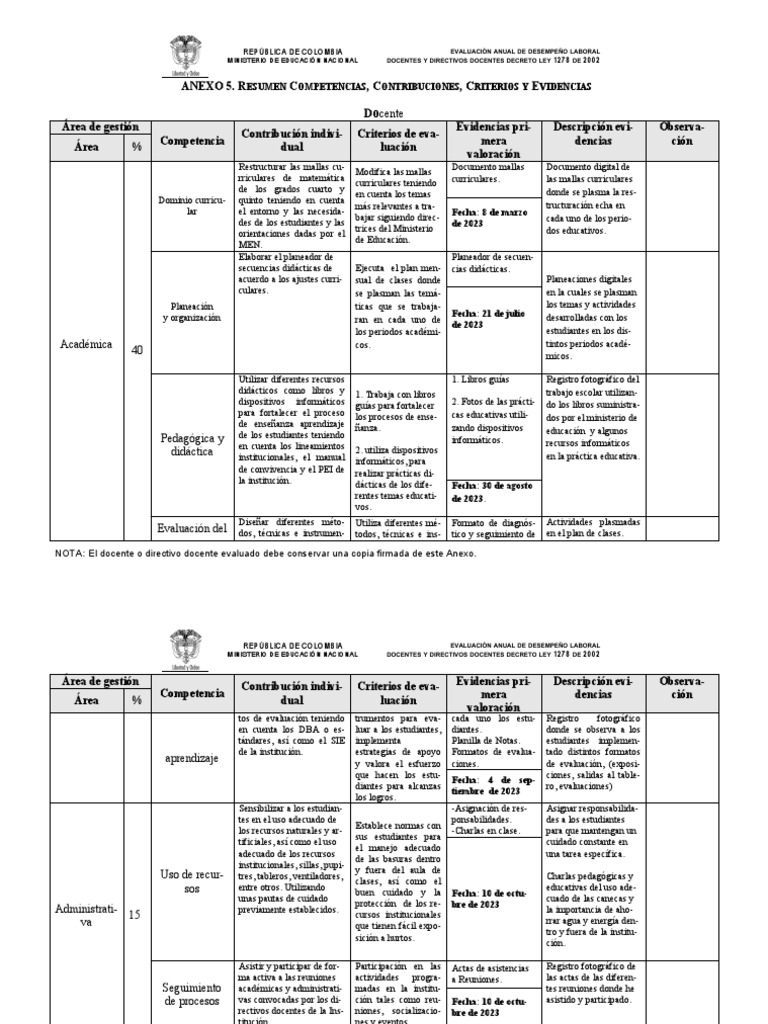 Contribuciones Docentes Ley 1278 | PDF | Evaluación | Maestros