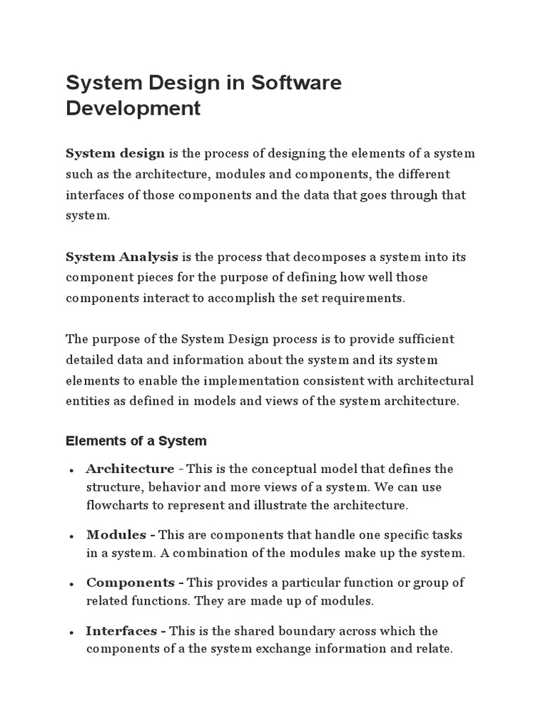 System Design in Software Development | PDF | Model–View–Controller | System