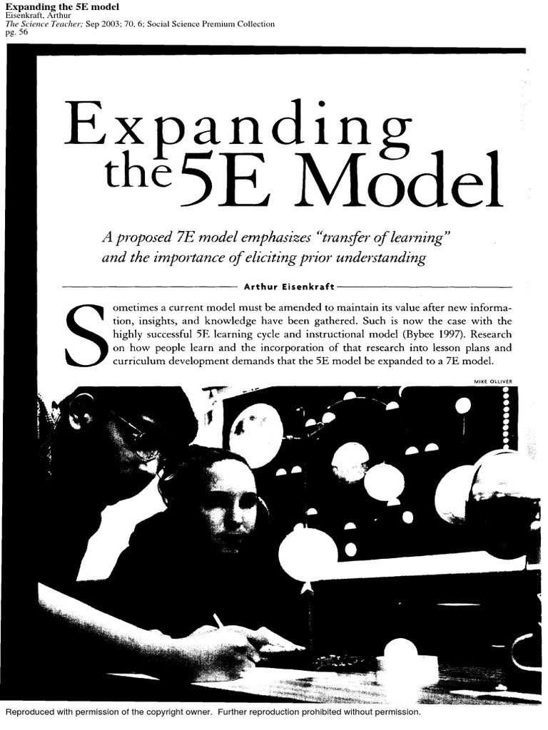 Eisenkraft-Expanding The 5E Model | PDF