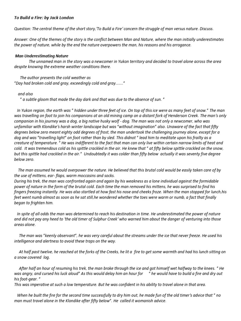 To Build A Fire | PDF