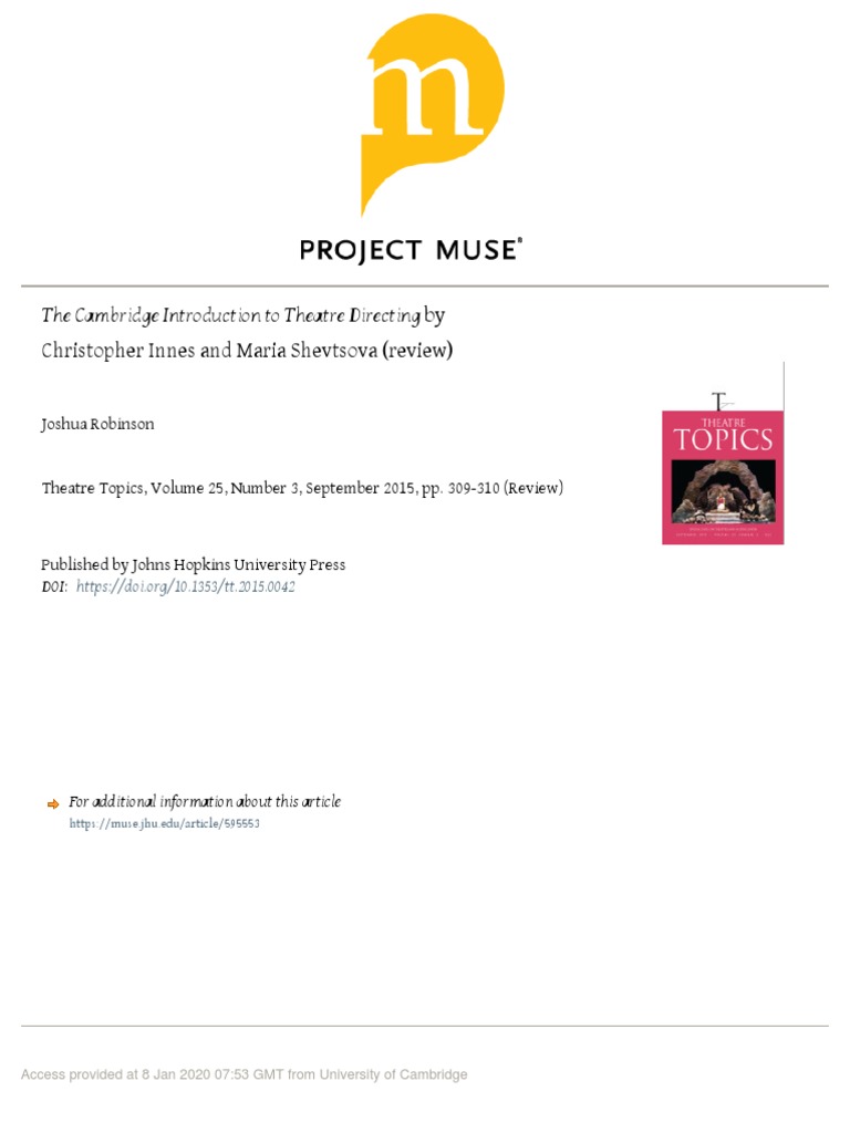 The Cambridge Introduction To Theatre Directing By: Christopher Innes ...
