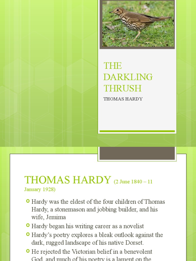 THE Darkling Thrush: Thomas Hardy | PDF | Thomas Hardy | Poetry