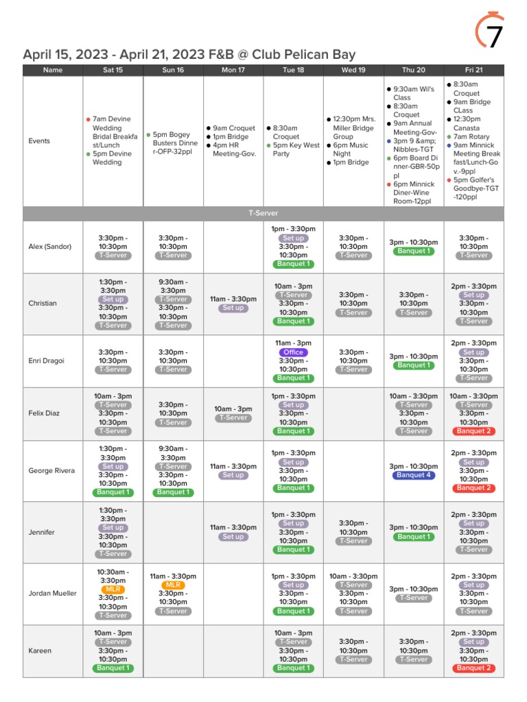 Schedule 2023 04 15 | PDF