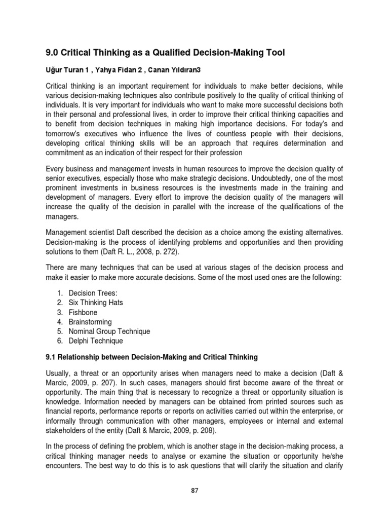 Critical Thinking | PDF | Decision Making | Thought