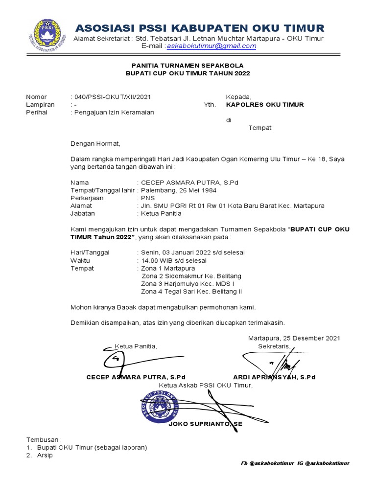 Surat Izin Keramaian Kapolres | PDF