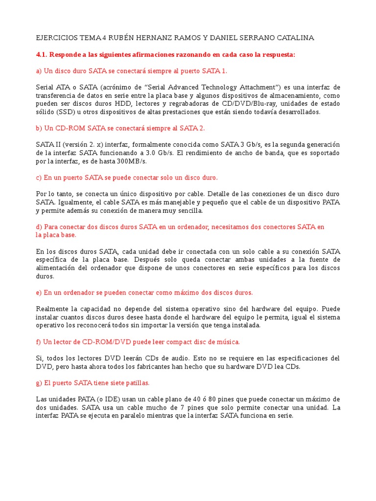 Ejer Tema 4 | PDF | Disco duro | Ciencias de la Computación