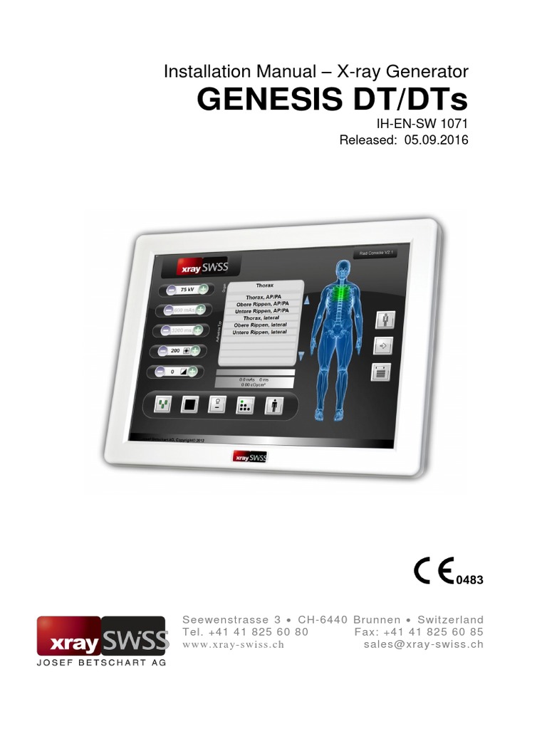Genesis DT/DTS: Installation Manual - X-Ray Generator | PDF | Vacuum Tube | Mains Electricity