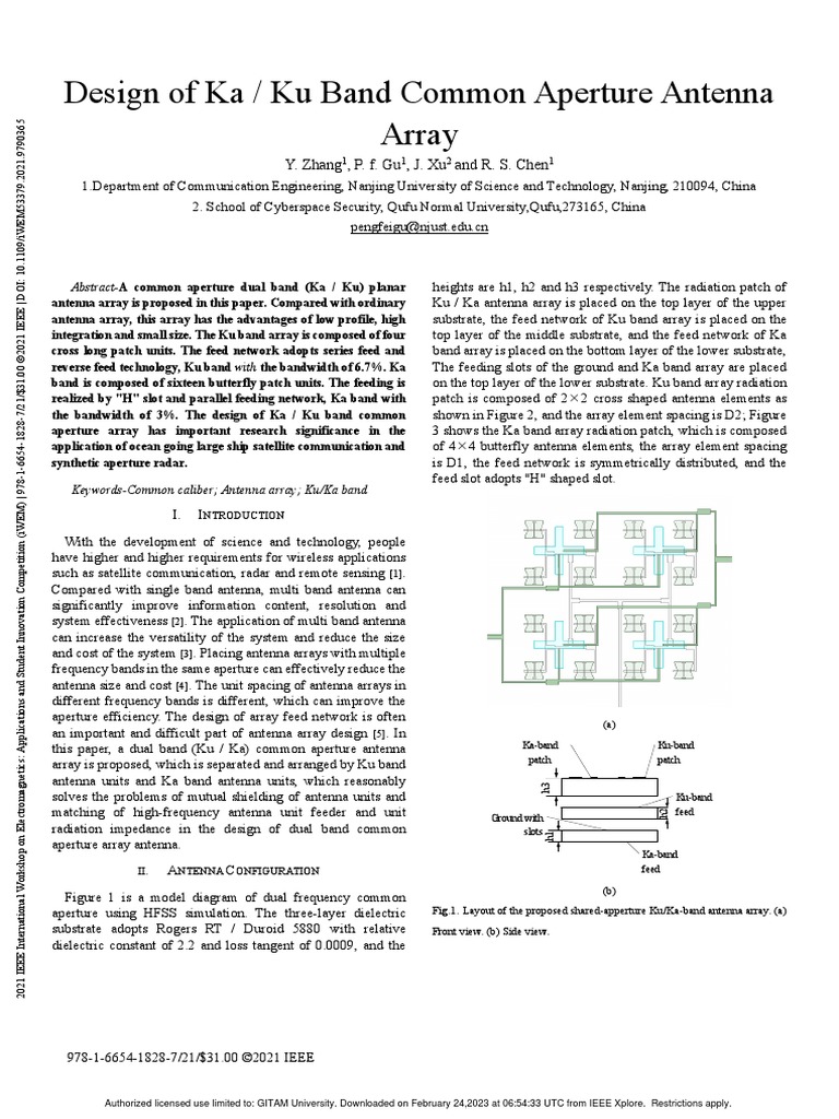 Design of Ka Ku Band Common Aperture Antenna Array | PDF | Antenna ...