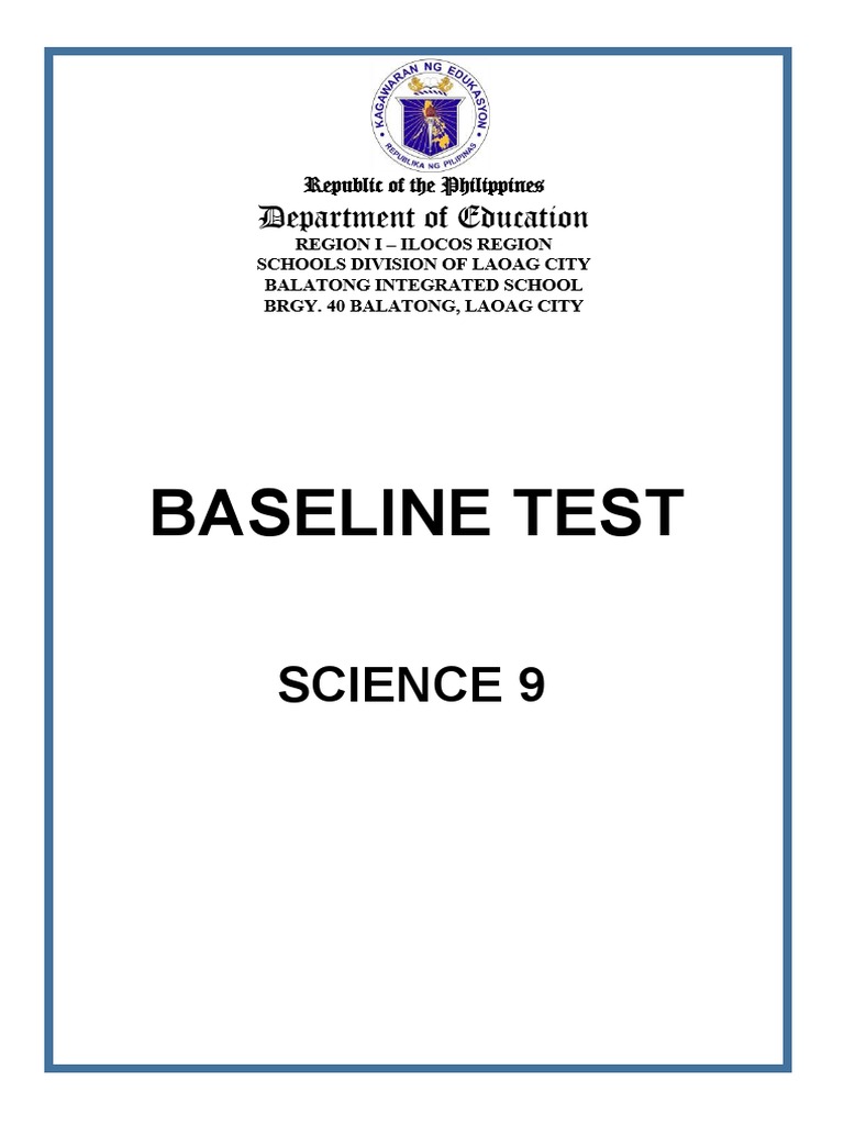 Baseline Test in Science 9 | PDF | Chemical Compounds | Photosynthesis