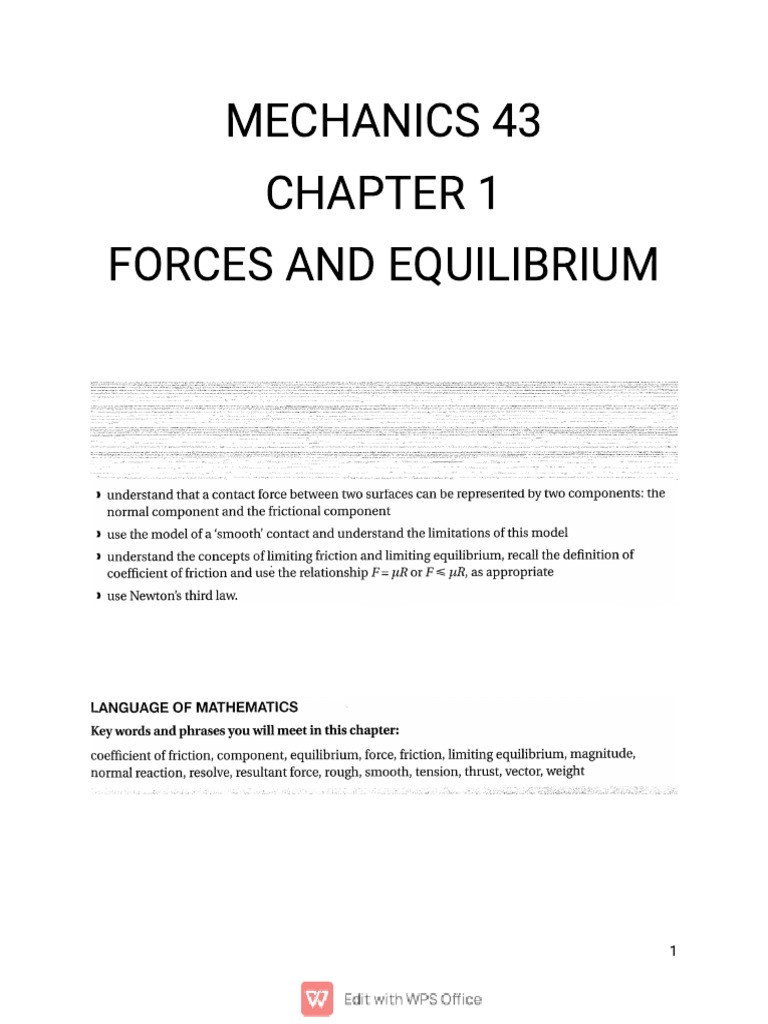 Mechanics Chapter 1 | PDF