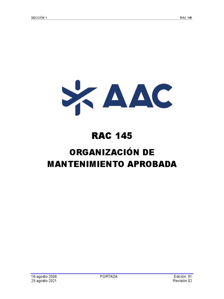 RAC 145 Edi. 01 Rev. 02 | PDF | Aviación | Transporte