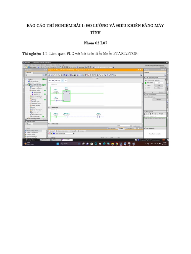 Báo Cáo Thí Nghiệm Bài 1: Đo Lường Và Điều Khiển Bằng Máy Tính Nhóm 02 L07 | PDF
