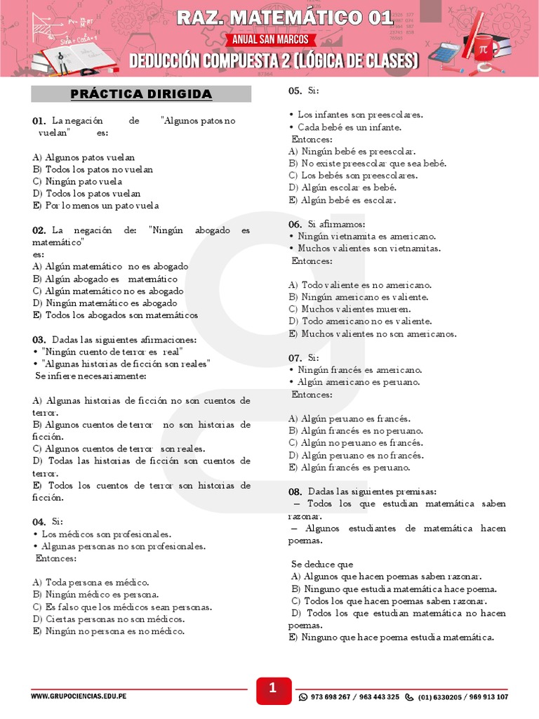 SEMANA (10 AL 14 de Abril) - RAZ. MATEMATICO 01 OFICI | PDF